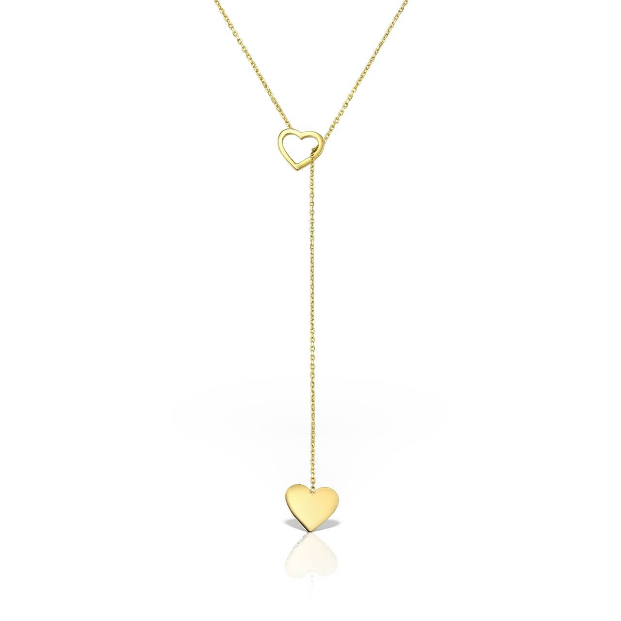 Colier Cu Inimi Aur 14K NF19 - Bianco Nero