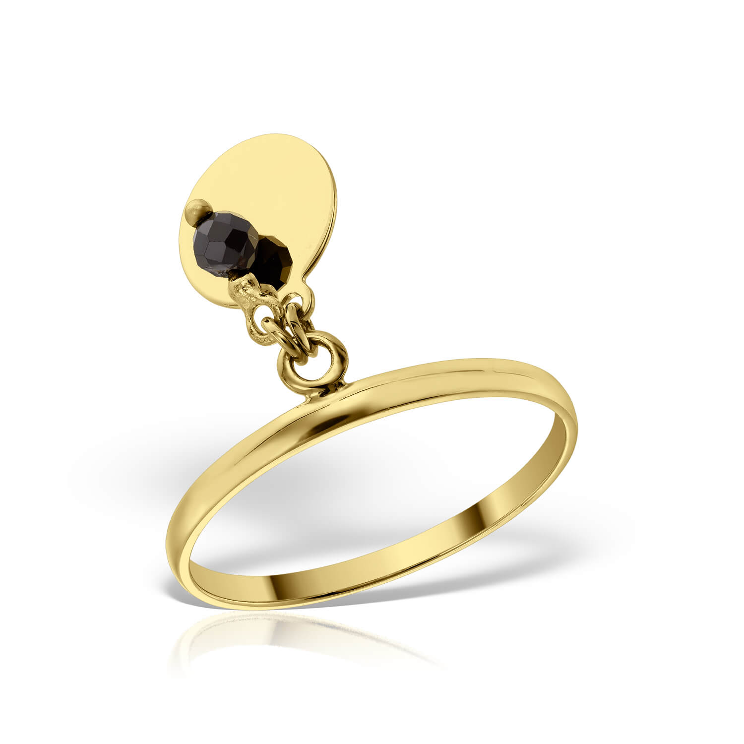 Inel Banut Aur 14K I-38 - Bianco Nero